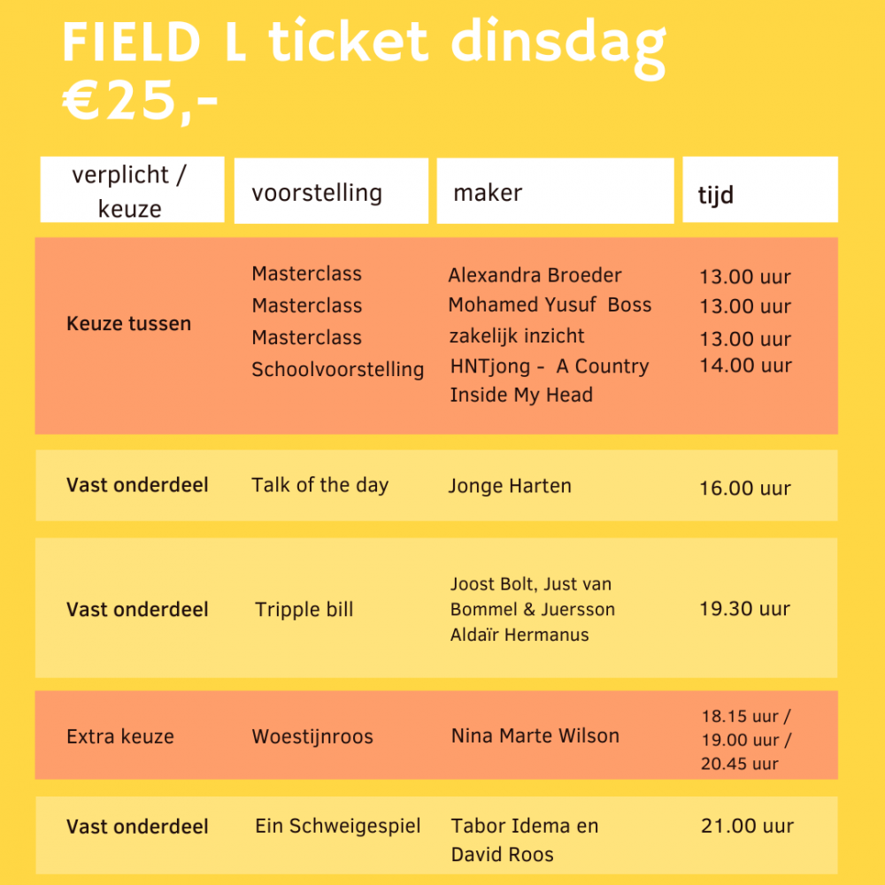 FIELD programma overzicht - Jonge Harten